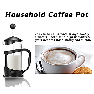 KUIKUI French Press Coffee Maker, Espresso Tea and Coffee Maker, High Temperature Resistant Borosilicate Glass Coffee Press Teapot for Camping Travel Gifts, Black (1000ml)