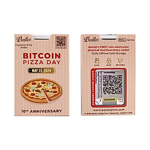 Ballet 2-Pack REAL Pizza - The Easiest Crypto Cold Storage - Nondescript Cryptocurrency Hardware Wallet for Bitcoin, Ethereum, XRP, Litecoin, and 200+ Other Cryptocurrencies