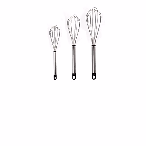 Stainless Steel Whisks(8,10 and 12 inches) Egg Beater Whisk for Baking and Cooking - Compact, Durable, and Versatile Kitchen Utensil for Mixing, Blending, and Whisking Ingredients