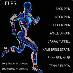 AJUVIA Kinesiology Tape - Lasts UP to 14 Days (20 Strips Precut + 2 Extra, 2" x 10") Latex Free - Waterproof Athletic Tape - Elastic Sports Tape (Beige & Black Bundle)