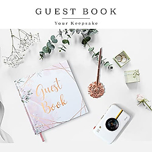 LEMON SHERBET Wedding Guest Book - Guest Book Wedding Reception, Wedding Guestbook, Polaroid Guest Book for Wedding, Wedding Sign Book, Wedding Book, Guest Book for Party, Includes Rose Gold Pen