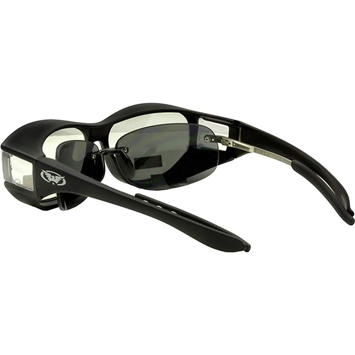 Global Vision Escort Safety Glasses Fit Over Most Eyewear Smoke Lenses (Black Smoke)