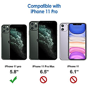 JETech Privacy Screen Protector for iPhone 11 Pro 5.8-Inch with Camera Lens Protector, Anti Spy Tempered Glass Film, 2-Pack Each