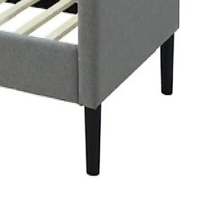LuXeo Bristol Twin Size Upholstered Panel Daybed in Gray Fabric