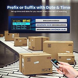 Eyoyo Mini Bluetooth Barcode Scanner with LCD Display,1D Laser Portable USB Wireless Book Bar Code Scanner Reader for Library Classroom Inventory, Compatible with iPhone iPad Android iOS POS Laptop