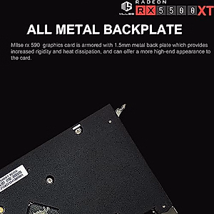 Mllse RX 5500 XT Graphics Card, 8GB GDDR6 128-bit PCIe 4.0×8 Gaming Video Card 1080p 2K Game Desktop GPU