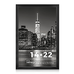 Annecy 14x22 Picture Frame Black（1 Pack）, 14 x 22 Picture Frame for Wall Decoration, Classic Black Minimalist Style Suitable for Decorating Houses, Offices, Hotels