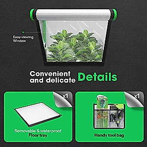 VIVOSUN S448 4x4 Grow Tent, 48"x48"x80" High Reflective Mylar with Observation Window and Floor Tray for Hydroponics Indoor Plant for VS4000/VSF4300