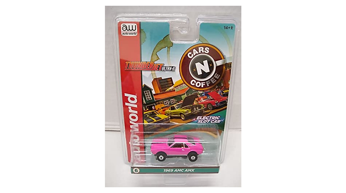 Auto World SC360-6 Pink 1969 AMC AMX Slot Car