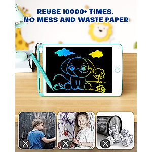 bravokids 8.5 Inch LCD Writing Tablet Board, Colorful Doodle Board Drawing Pad, Educational Learning Travel Toys for Age 3 4 5 6 7 8 Years Old Girls and Boys, Green