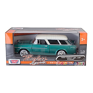 MOTORMAX 73248 1955 55 Chevy BEL AIR Nomad Wagon 1/24 DIECAST Green,#G14E6GE4R-GE 4-TEW6W206529