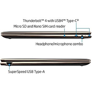 HP 2022 Spectre 2-in-1 Laptop 13.5" 3K2K OLED Touchscreen EVO 11th Intel Core i7-1195G7 Iris Xe Graphics 16GB DDR4 1TB SSD Wi-Fi 6 Thunderbolt 4 Backlit KB w/ FP and Pen Windows 11 Pro w/RATZK 32GB