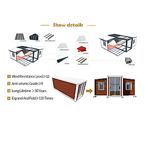 Modern Luxury Home with Pitch Roof – Living House with Bedroom, Bathroom & Kitchen, Waterproof, Sleek Design (20 X 20Ft- One Bedroom Layout)