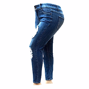 KUNMI Jack David ALLABREVE Gboomo 1826 WallFlower Plus Size Astylish Distressed Ripped Lee Blue Skinny Jeans Lildy vanberfia…