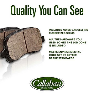 Callahan Brake Parts Brake Kit for Volvo S60 2015-2018, Volvo S80 2015-2016, Volvo V60 2015-2018, Volvo XC70 2008-2016 Front and Rear Replacement Brake Rotors with Ceramic Brake Pads EBYK045102