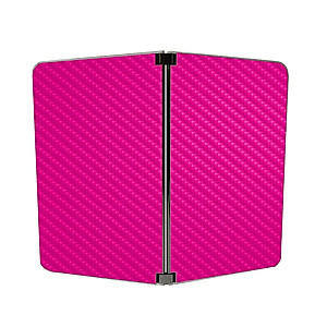 MightySkins Carbon Fiber Skin for Microsoft Surface Duo - Solid Hot Pink | Protective, Durable Textured Carbon Fiber Finish | Easy to Apply | Made in The USA