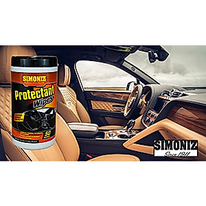 Simoniz Auto Protectant Wipes – Interior Detailer for Convenient Protection & Cleanup – Includes 50 Wipes for All Interior Surfaces Including Dashboards & Seats - Great for Cars, Trucks, SUVs, Boats