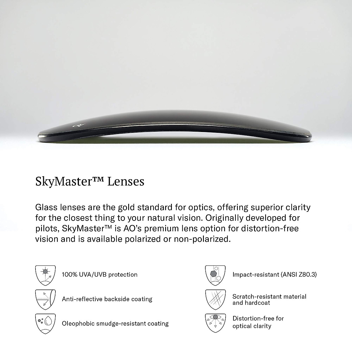 AO Original Pilot Sunglasses - Matte Silver - Calobar Green SkyMaster Glass Lenses - Bayonet Temple - Polarized - 55-20-140