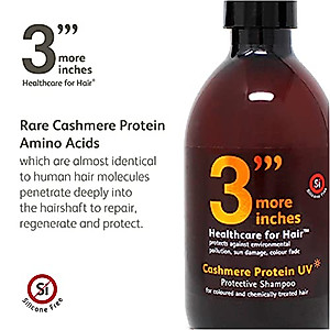 3'''More Inches Cashmere Protein UV Protective Shampoo 250ml - Restoring & Strengthening Shampoo - Color Protective - Silicone Free - With Protein Amino Acids - Hair Care by Michael Van Clarke