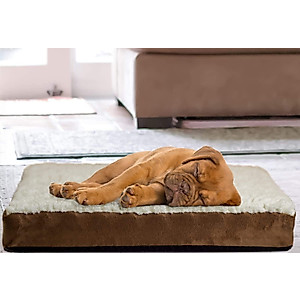Orthopedic Pet Bed Foam-Mattress for Dogs & Cats - Quilted Rectangular Fits Crate Carrier - Medium 30 Long x 20 Wide