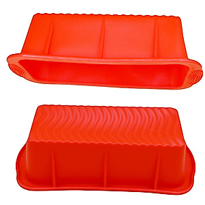 TOPOLMOLD 2 Pieces Silicone Bread Loaf Pan Cake Mold Nonstick Silicone Homemade Loaf Holiday Baking Pan for Homemade Cake, Break, Meatloaf, Quiche (8.25 x 4 inch)