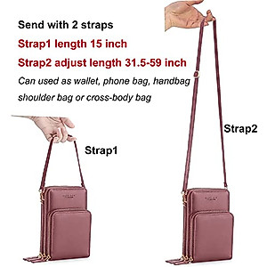 WTSHOPME Crossbody Phone Bags for Women Small PU Leather Cellphone Purse Wallet