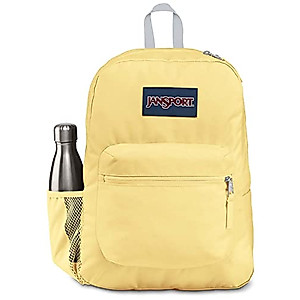 JanSport Cross Town Backpack, Pale Banana, 17" x 12.5" x 6" - Simple Bookbag Adults with 1 Main Compartment, Front Utility Pocket - Premium Accessories