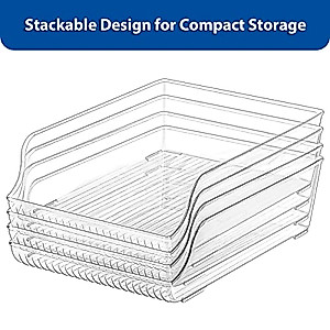 Lifetime Home 4 Pack Clear Water Bottle Dispenser Organizer Bins for Refrigerator - BPA-Free - Fridge Tray for Drinks Soda Cans & Beer - Perfect Refrigerator Organization & Storage