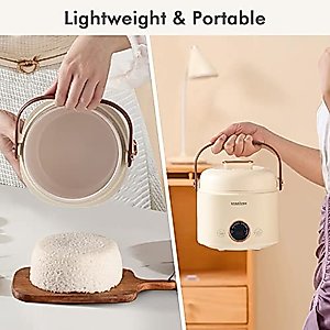 Stariver Small Rice Cooker, 2 Cups Uncooked Mini Portable Rice Cooker with Handle, Non-Stick Ramen Cooker, PFOA-Free, Rice Maker with Keep Warm & Delay Start Function, Electric Pot