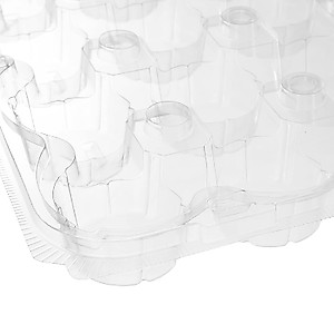 Hedume 7 Pack Cupcake Containers, 24 Counts Stackable Plastic Cupcake Boxes with Detachable Lid Perfect for Cupcakes, Muffin, BPA-free