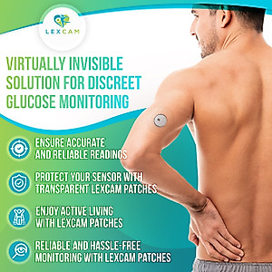 Lexcam Adhesive Freestyle Libre 3 Only Sensor Covers – Pack of 20 Patches, Waterproof, Transparent Cover w/Hole in Middle for Continuous Glucose Monitoring Device, Sensor is NOT Included