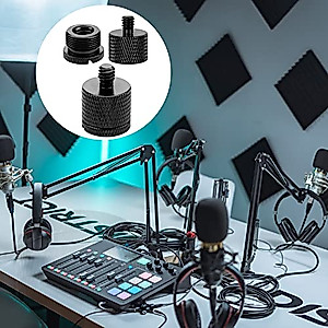 AIEX 8pcs Mic Thread Adapter, Mic Stand Adapter for Camera Screw Monitor Microphone Stand, 5/8 Female to 3/8 Male, 3/8 Female to 5/8 Male, 5/8 Female to 1/4 Male and 1/4 Female to 5/8 Male (Black)