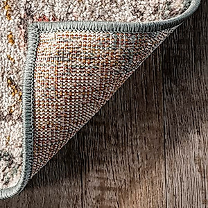 nuLOOM Justine Vintage Medallion Area Rug, 6' 7" x 9', Beige