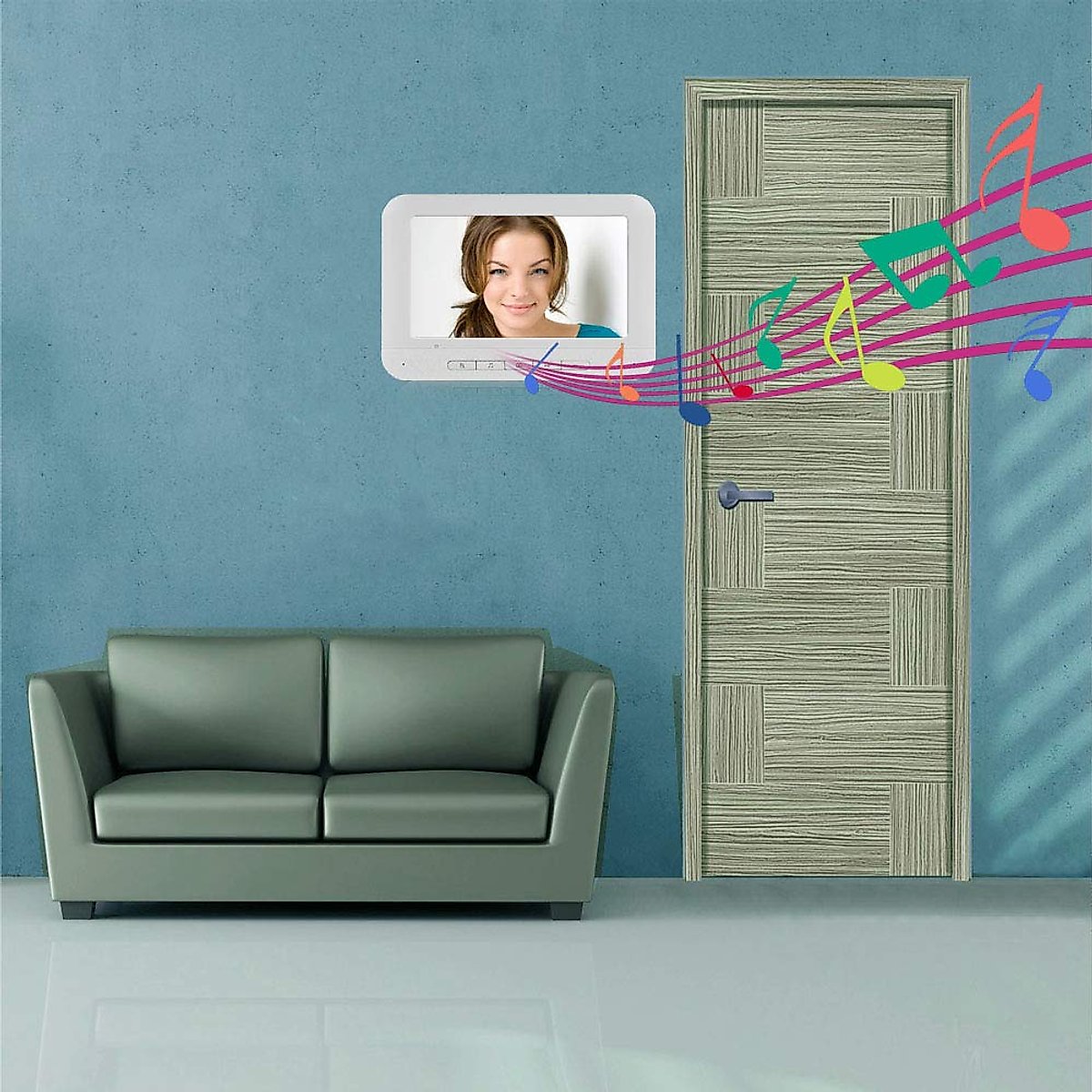 AMOCAM Video Intercom System, 7 Inche Monitor Wired Video Door Doorbell Kit, Outdoor IR Camera Door Intercom, Support Monitoring, 2-Way Intercom Unlocking for Home
