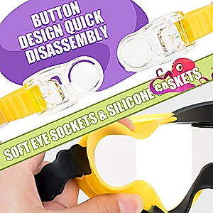 Kids Swim Goggles, 2-Pack Swimming Goggles for Kids, Child, Boys or Girls From 3-15, Anti Fog Wide View Swim Pool Goggles