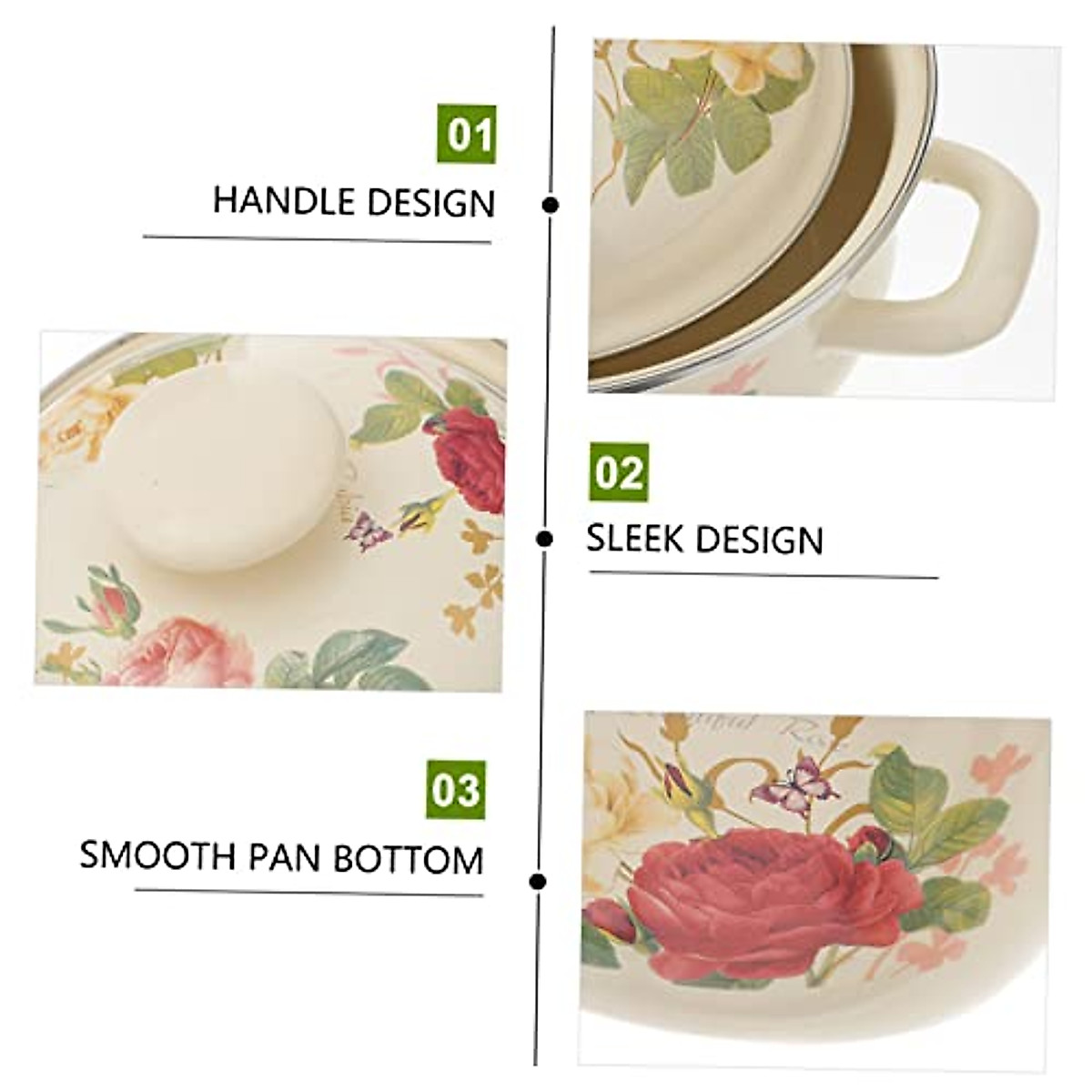 DOITOOL 1pc Amphora Enamel Pot Casserole Dish with Lid Korean Grill Pan Stovetop Grill Pan Candle Melting Pot Ramen Pot Ceramic Stew Pot Soup Stew Pot Home Soup Pot Kitchen Supplies Food