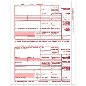 1099 MISC Forms 2022, 4 Part Tax Forms Kit, 25 Vendor Kit of Laser Forms Designed for QuickBooks and Accounting Software, 25 Self Seal Envelopes Included