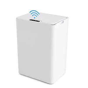 TrashAid Touchless Bathroom Trash Can with Lid, 4.0 Gallon Motion Sensor Trash Bin Automatic, Smart Plastic Garbage Can Small White Wastebasket for Toilet, Office, rv, Bedroom, Living Room
