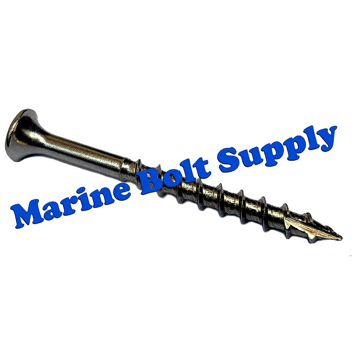 #8 x 2 Type 316 Marine Grade Stainless Steel Deck Screws, Square Drive, Quantity 50 by Marine Bolt Supply