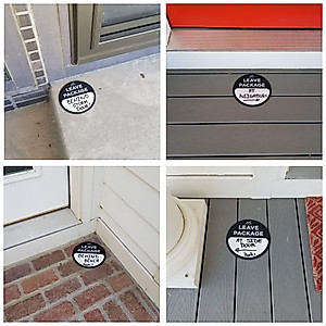Leave Package Here Sign Mat [Dry - Erase]: Custom Message. Heavy-Duty Rubber. Avoid Contact. Stops Package Theft. Great for Amazon Key.