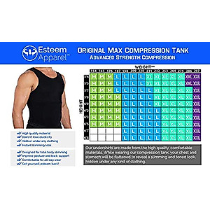 Esteem Apparel New Mens Compression Shirt Slimming Body Shapewear Undershirt (White, Large)