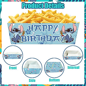 Stitch Birthday Decorations - 24pcs Stitch Party Paper Food Trays, Stitch Theme Party Paper Trays for Lilo and Stitch Birthday Party Decorations