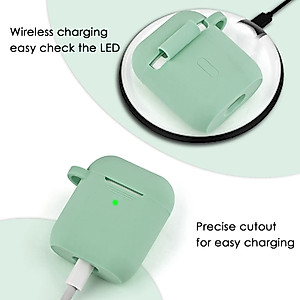 Filoto AirPods Case, Cute AirPod 2nd Generation Case Cover for Women Girls, Silicone Apple AirPods Gen 1/2 Protective Earbuds Case with Rhinestone Bee Keychain Accessories (Cactus Green)