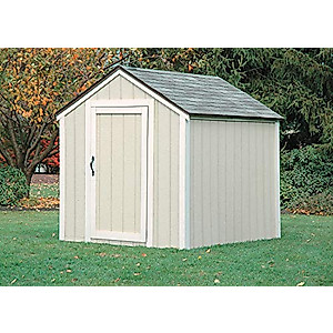 2x4basics 90192MI Custom Shed Kit with Peak Roof, 2x4 & Flip Top BenchTable, 6" D x 28.25" W x 34" H, Sand
