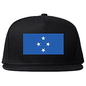 Kings Of NY Micronesia Flag Country Printed Snapback Hat Cap Black