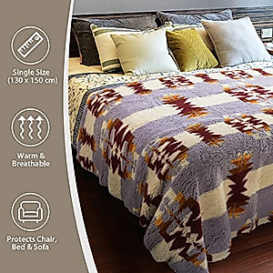 Catalonia Southwest Throw Blanket, Aztec Blanket for Couch or Room Decor, Reversible Comfy Fluffy Mexican Blanket, Gift Blanket, 50x60 inches