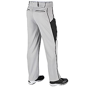 CHAMPRO boys Champro Youth Triple Crown Open Bottom Baseball Pant w Geometric Side Insert, Grey,black, Large