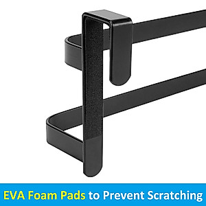 RedCall 2 Pack Towel Holder for Kitchen Cabinet,Two-Tier Kitchen Towel Rack,Steel Over Cabinet Door Towel Bar,Double Towel Bar Rack for Bathroom Cupboard,Holds Hand/Dish Towels & Washcloths