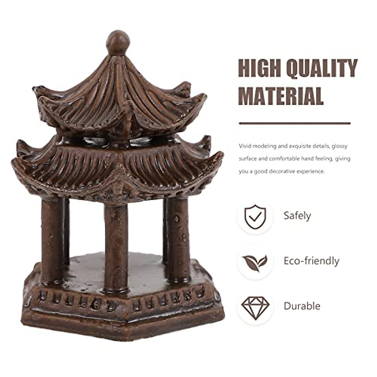 POPETPOP Aquarium Decoration Ceramic Fairy Garden Figurines Mini Pagoda Statue Fish Hideout Shelter Cave for Fish Tank Ornament Micro Landscape Decor