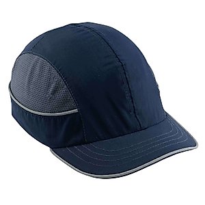 Ergodyne unisex adult Short Brim XL Bump Cap Hat, Navy, X-Large US